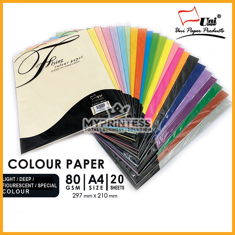 FLYING COLOUR PAPER - 20'S / A4 / 210 X 297MM / 80GSM (S-37FP ...