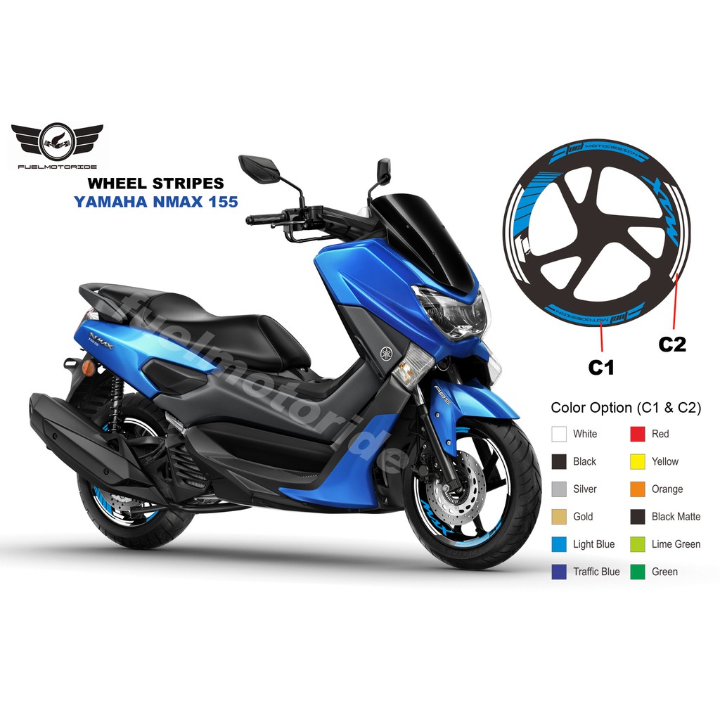 Yamaha Nmax 155 Wheel Stripes Racing Look Decal Rim Sticker | Shopee ...