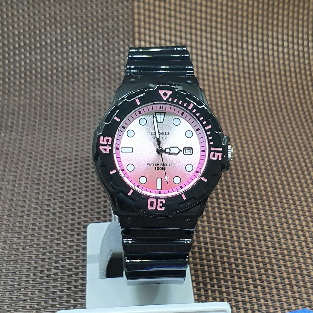 [Original] Casio LRW-200H-4E Timer Bezel Analog Black Resin Ladies Kids Watch | Shopee Singapore