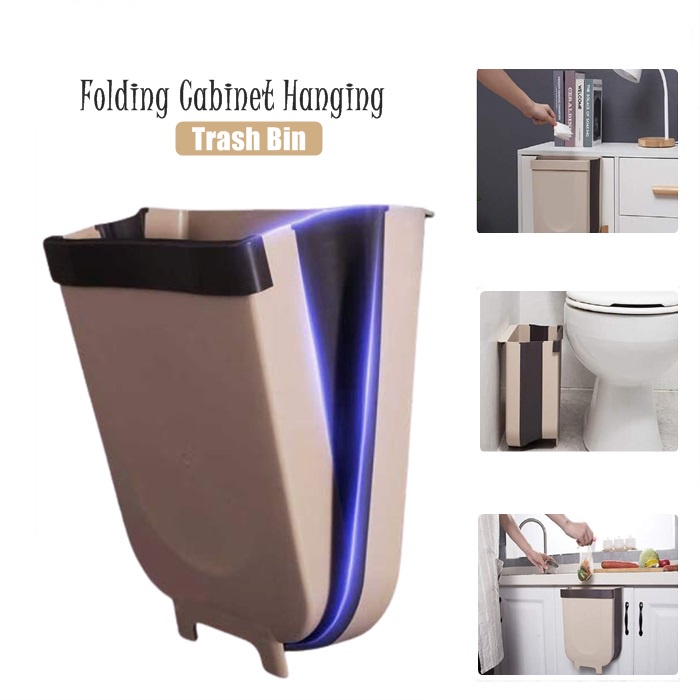 Kitchen Wall Mounted Folding Dustbin Cabinet Door Foldable Hanging ...