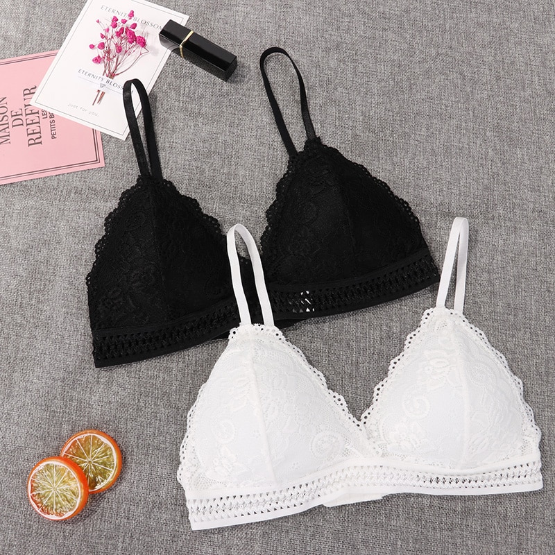 French Style Bralette Seamless Deep V Lace Bra | Shopee Singapore