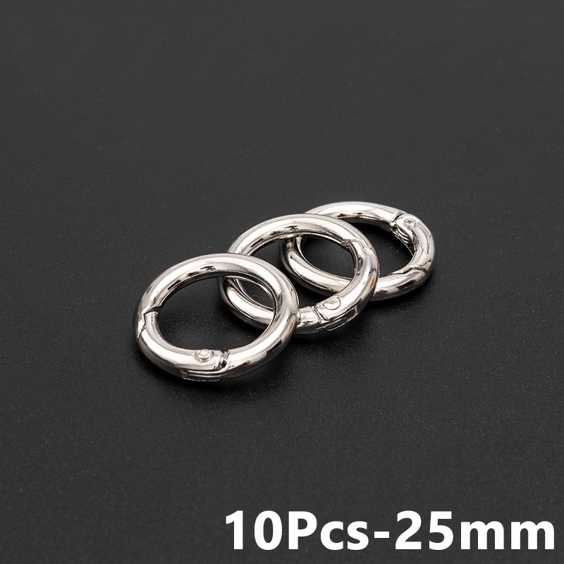 10Pcs/lot Metal O Ring Spring Clasps Openable Round Carabiner Keychain ...
