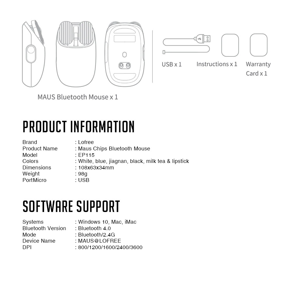 LOFREE Maus 2.4G Wireless & Bluetooth Mouse | 1Year Local Warranty ...