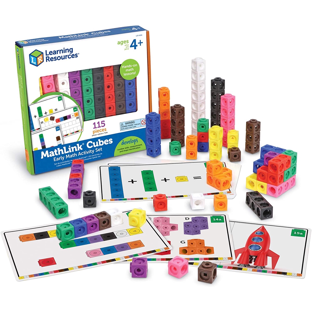 Learning Resources Mathlink Cubes - Early Math Activity Set (100 Piece ...