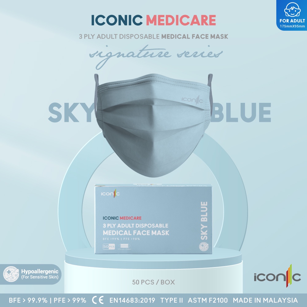 ICONIC Medicare Face Mask 3PLY PREMIUM 50's / Starry Night / MIX n ...