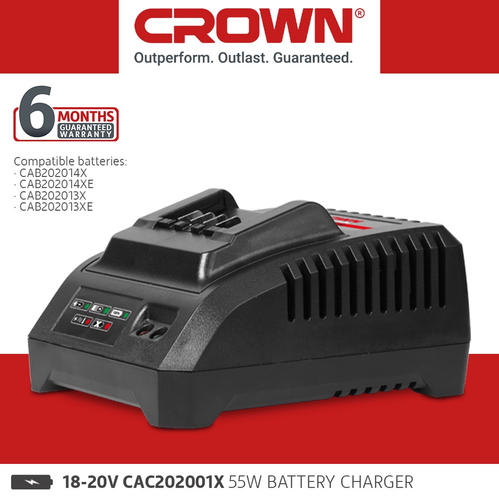 CROWN PROFFESIONAL CAC202001X Battery Charger 2AH | Shopee Singapore