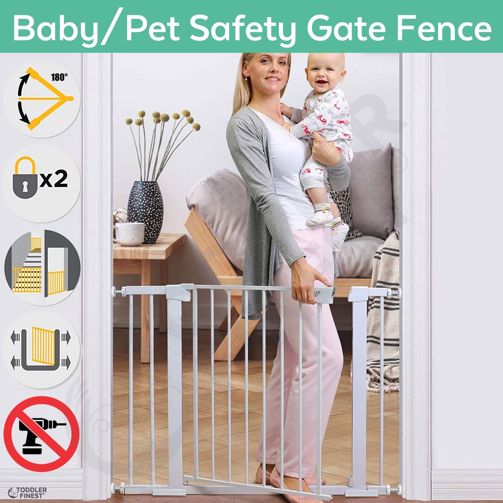 Auto Close Safety Baby Gate - Infant Kids Child Dog Cat Pet Guard Gates ...