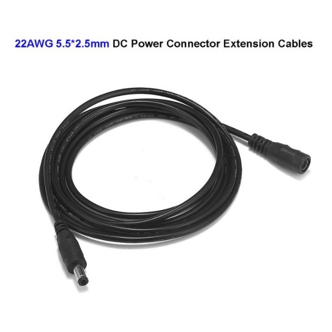 LED Light Power AC Extension Cable 5.5mm x 2.5mm 5V 12V 0.5m 1m 1.5m 2m ...