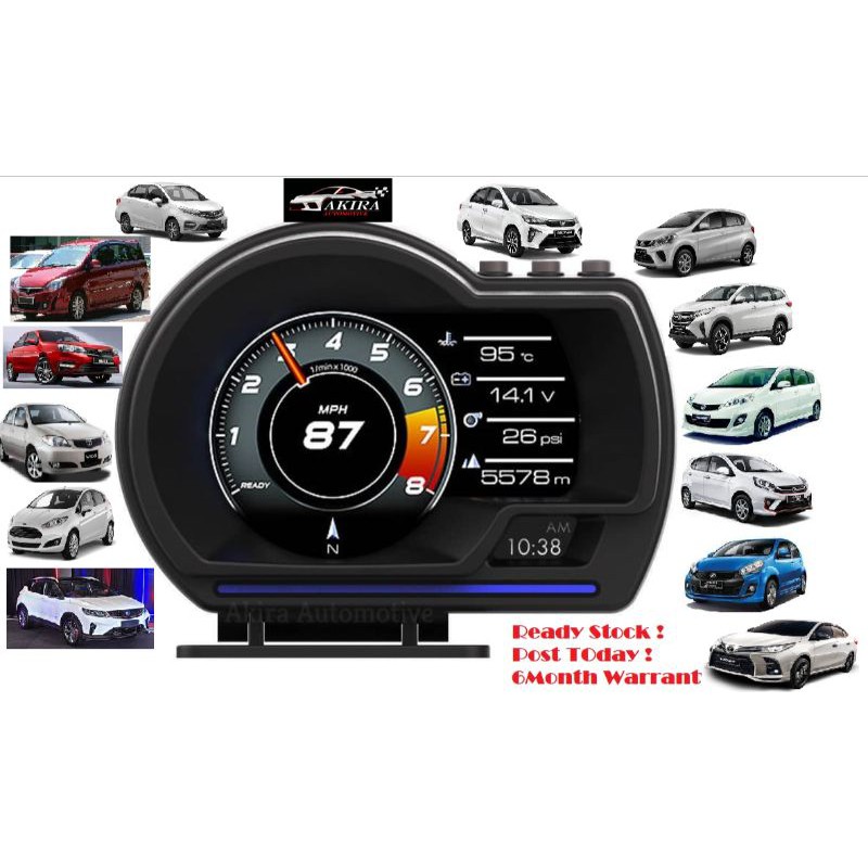 MYVI BARU AKIRA P6 OBD2 METER OBD meter for PROTON PERODUA HONDA NISSAN ...