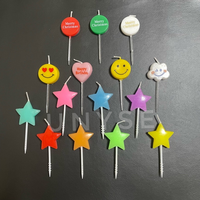 SG Emoji Heart Korea Smiley Smile Cloud Happy Birthday Candles w Pastel ...