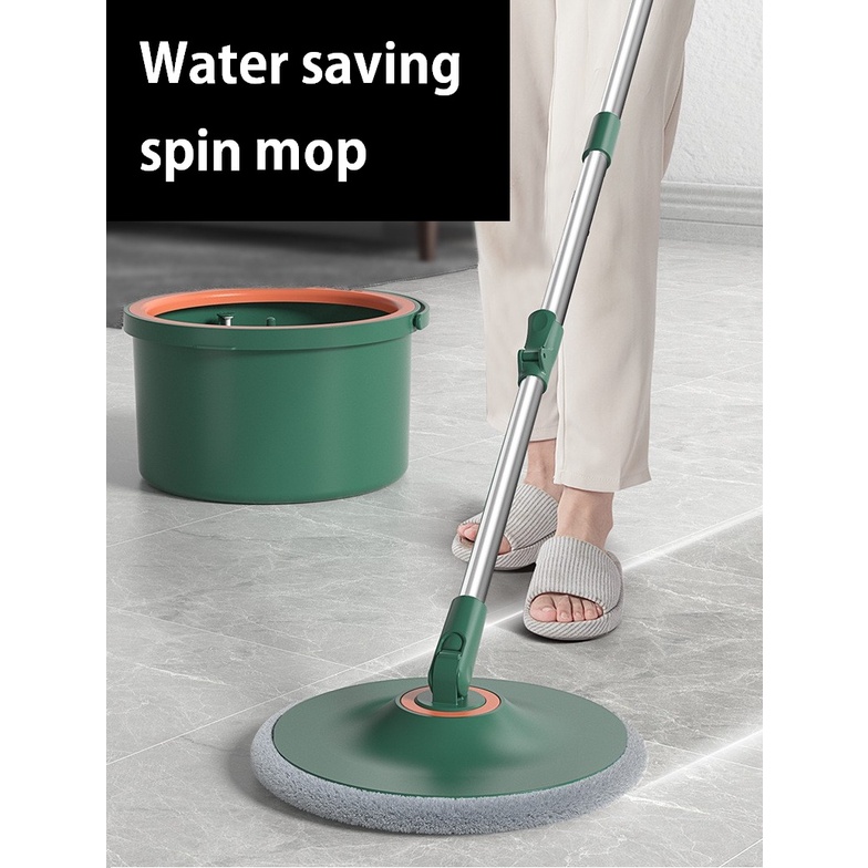 Single Bucket 4 Mop Pad Compact Microfiber Spin Mop Water saving Easy ...