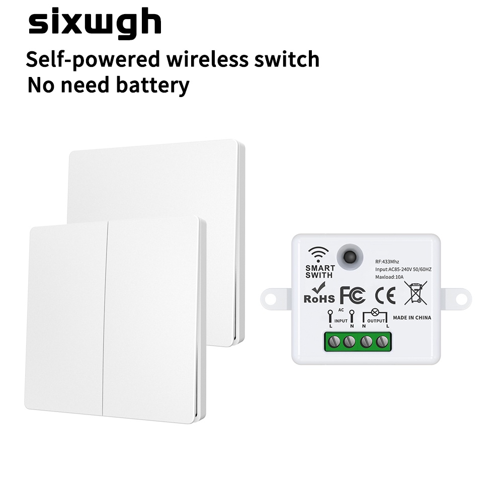 SIXWGH DIY Wireless Switch RF Self-Powered switch No Battery Remote ...