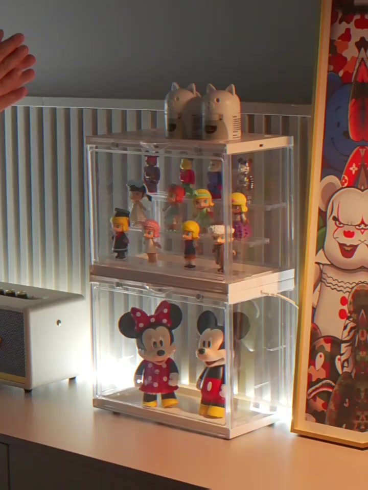 LED Acrylic Display Box With Light Transparent Popmart Display Box Doll ...