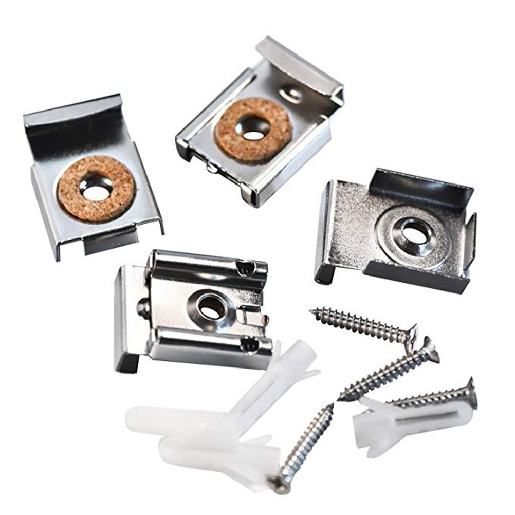 4pcs Spring Loaded Mirror Hanger Clips Set Unframed Mirror Mount Clips ...