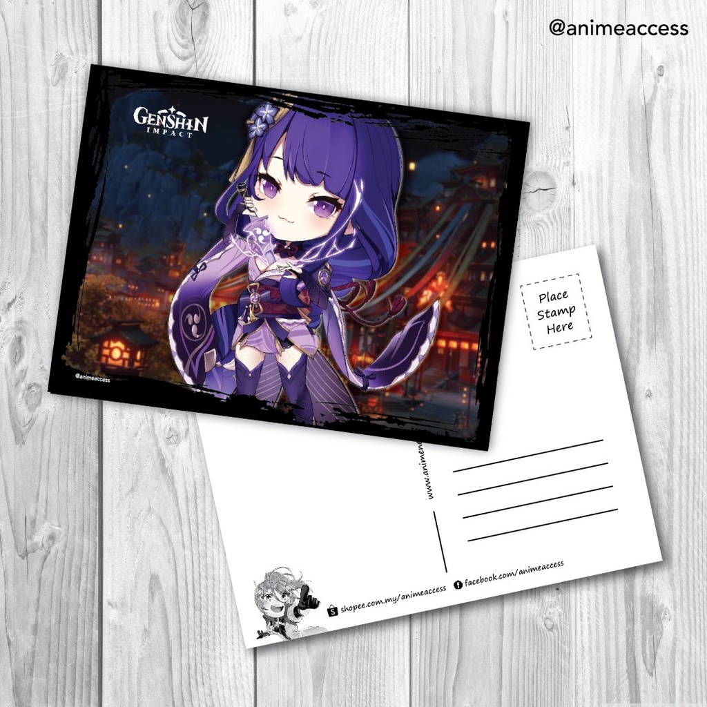 Raiden Shogun Baal / Ei Genshin Impact Poscard Hoyoverse Fanart ...