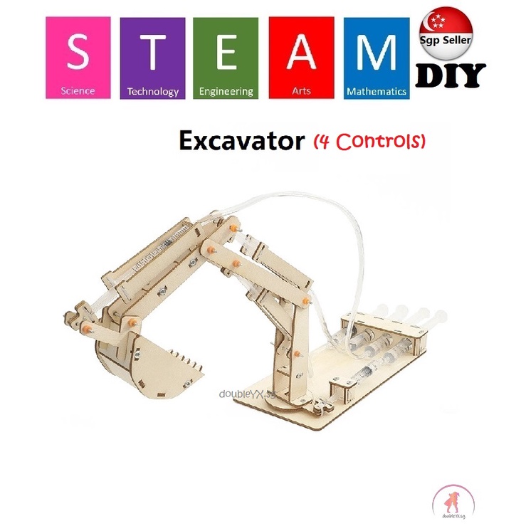 STEM DIY for Kids Educational Science Toy - Excavator (4 controls) DIY ...