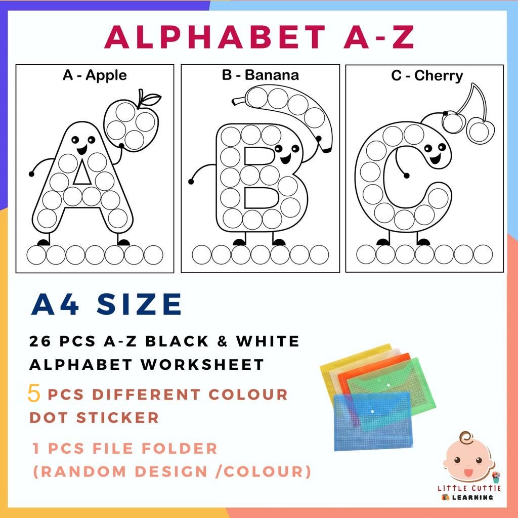 Alphabet Do a Dot Worksheet ABC Book Montessori Activity Book for Kids ...