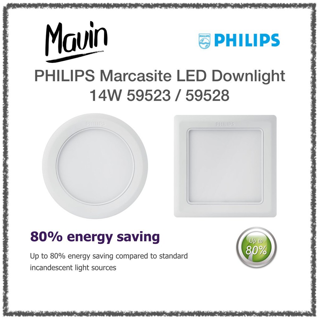 PHILIPS Marcasite LED Downlight 14W 59523 / 59528 / 59531 | Shopee ...