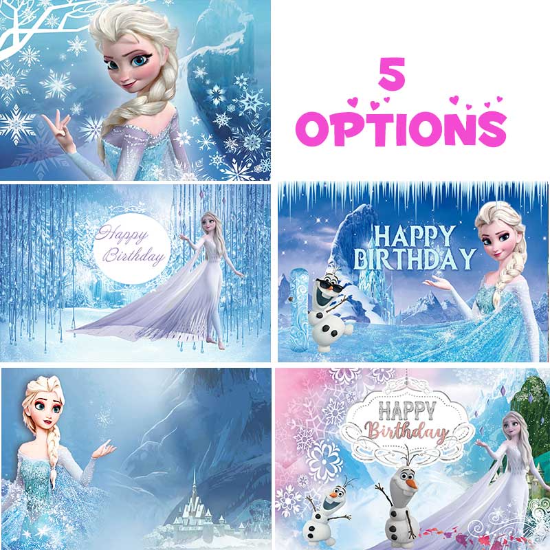 Frozen Elsa Princess with Olaf For Girls Birthday Backdrop Photography ...