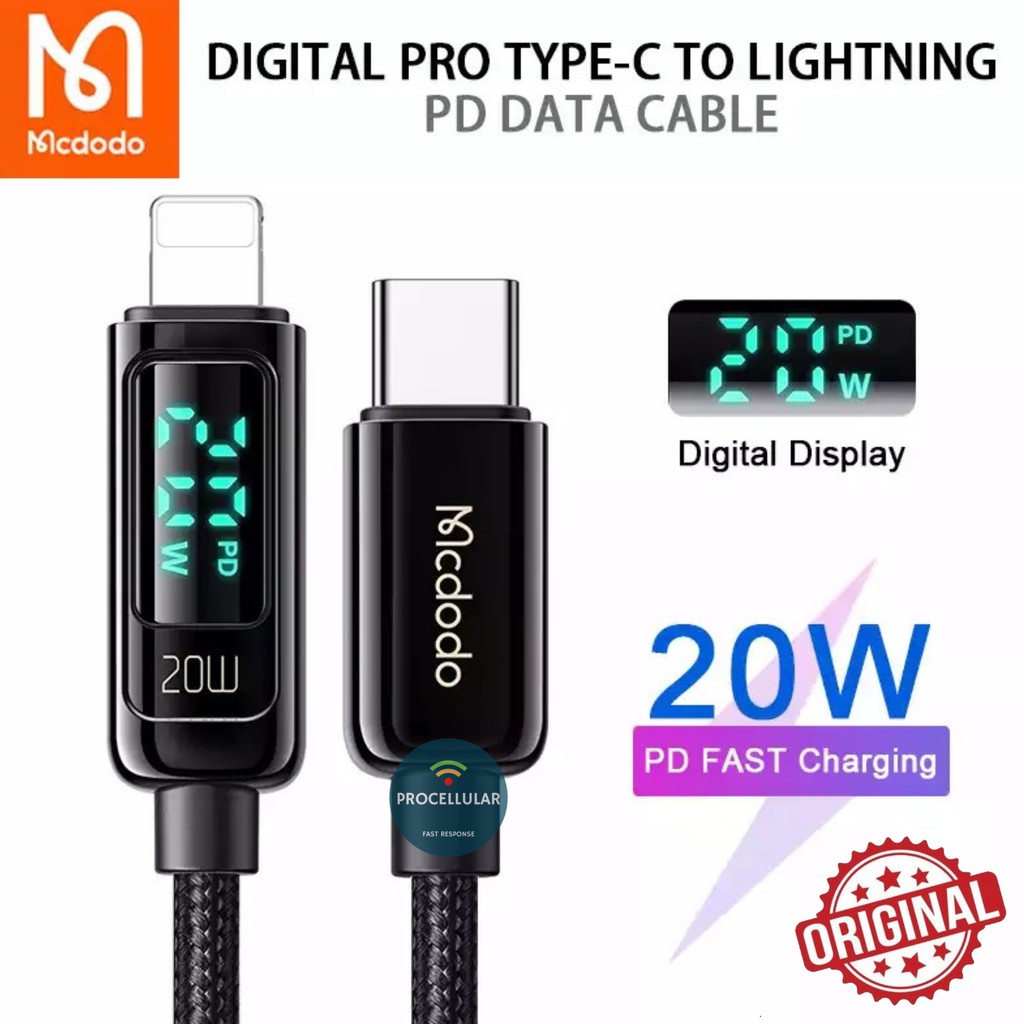 Mcdodo TYPE C to Lightning Cable iPhone 12 PD 20W Digital Pro Display ...
