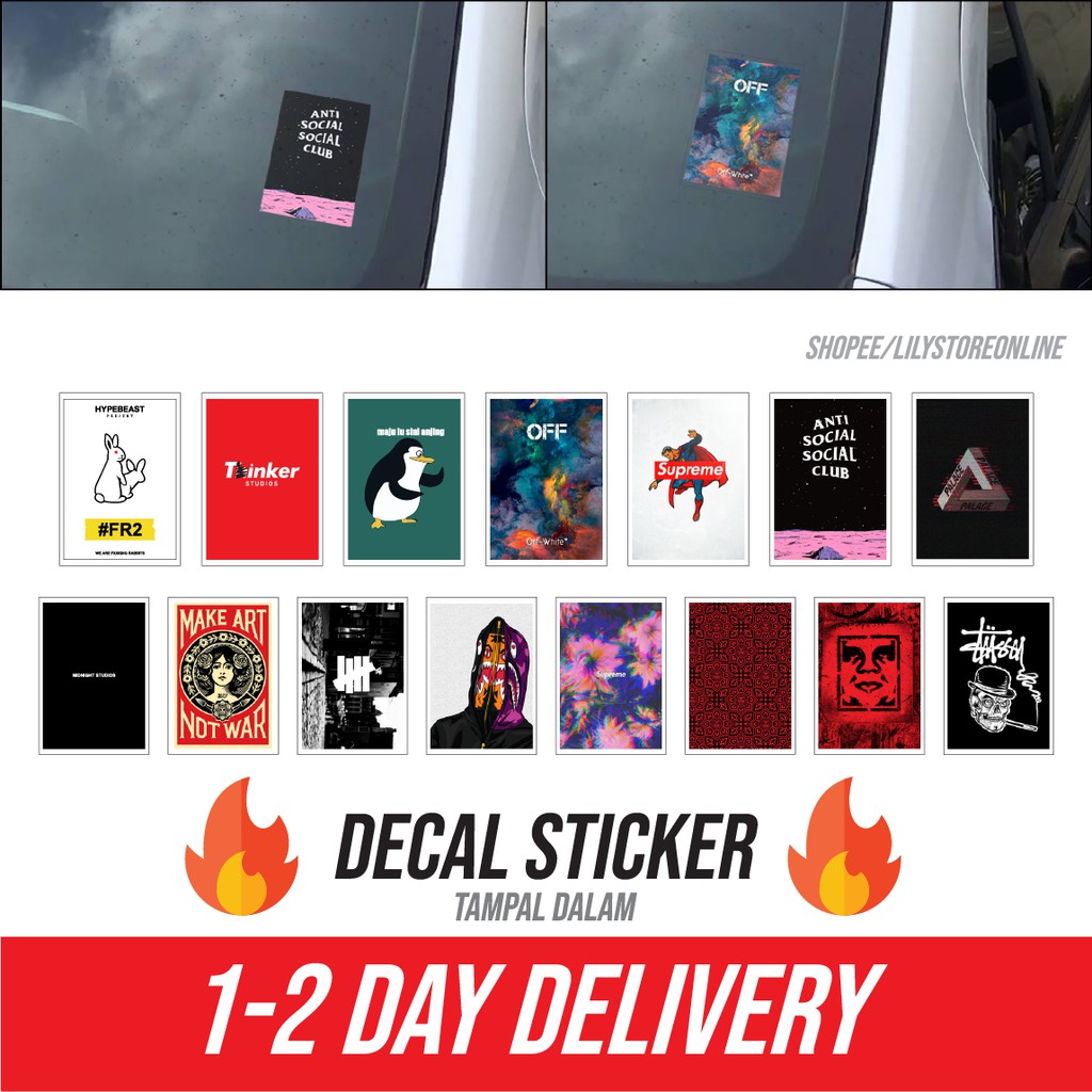 HYPEBEAST V1 Front Window Decal Sticker (Tampal Dalam) | Shopee Singapore