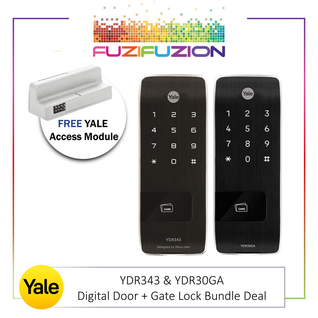 Yale YDR30GA Gate + YDR343 Door Digital Lock Bundle (FREE Yale Access ...