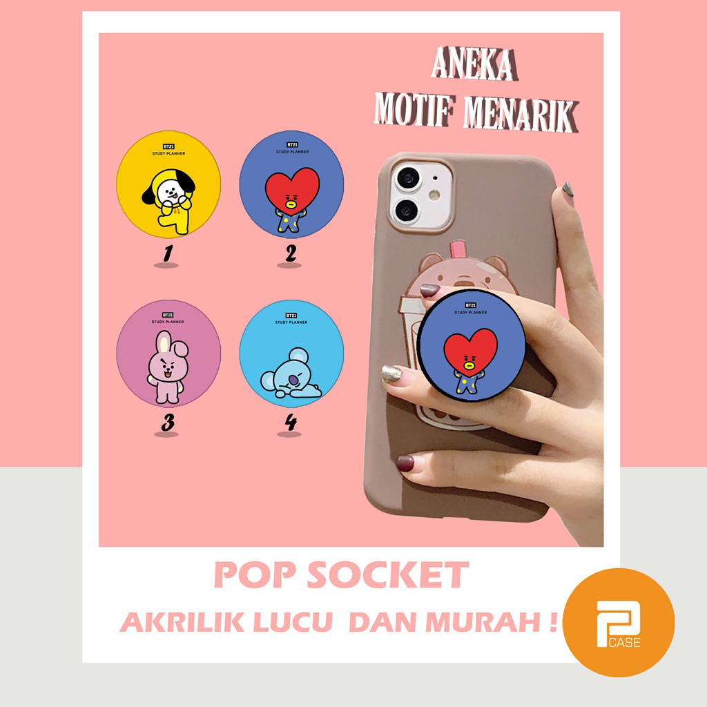 Character PopSocket [PS01] Acrylic Mobile Phone Holder Stand Handphone ...