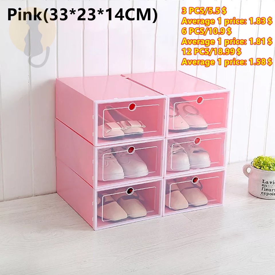 [ SG Ready Stock] Bundle of 3/6/12pcs Stackable Shoe Box / Plastic Shoe ...