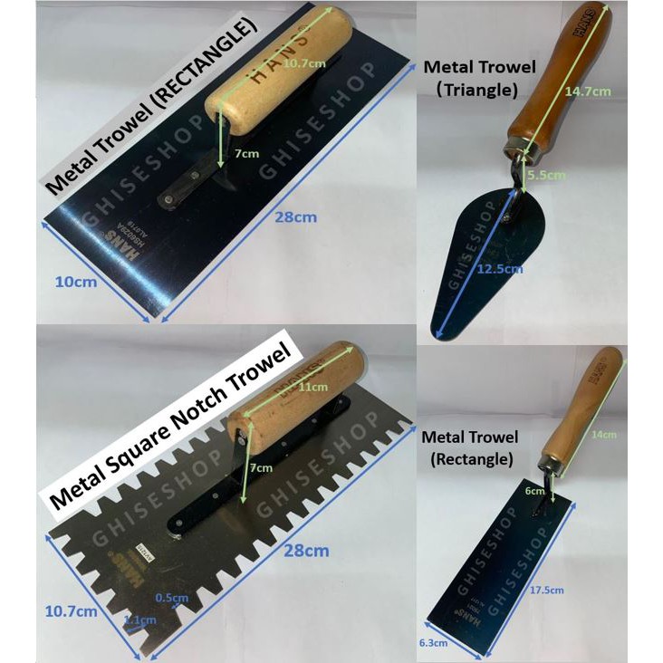 Trowel(HANS): Rectangle Trowel / Teeth Trowel / Square Notch ...