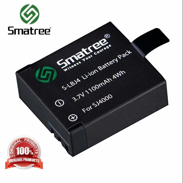 Smatree battery 1100 mAh fit for Akaso V50X , Brave 4 Action Camera ...