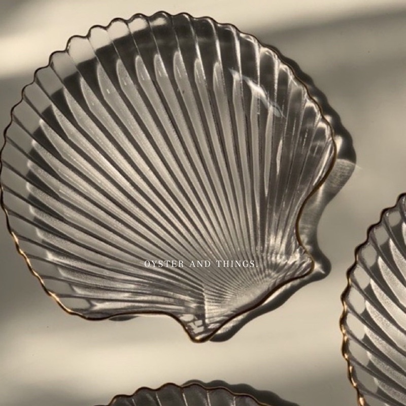 Shellfish Gold Rim and Hologram | Shell Plate Oyster and Things ...