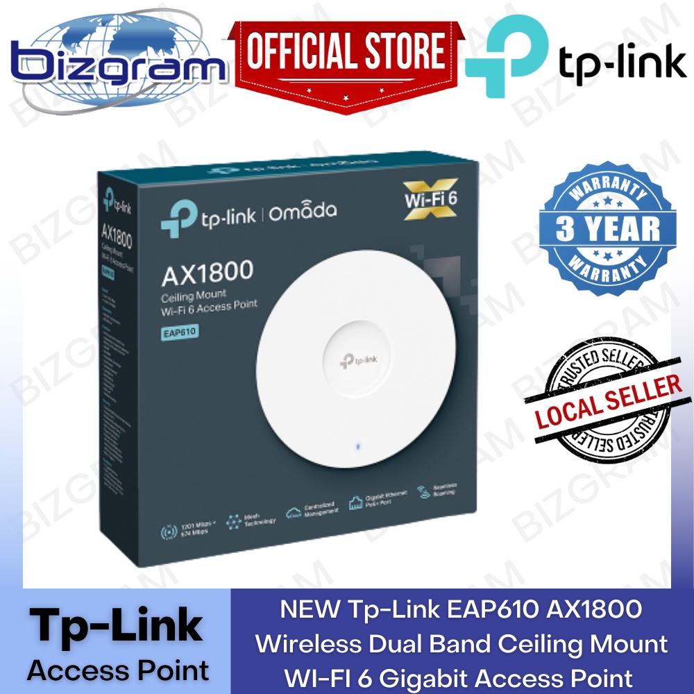 (NEW) Tp-Link EAP610 / EAP610-Outdoor AX1800 Wireless Dual Band Ceiling ...
