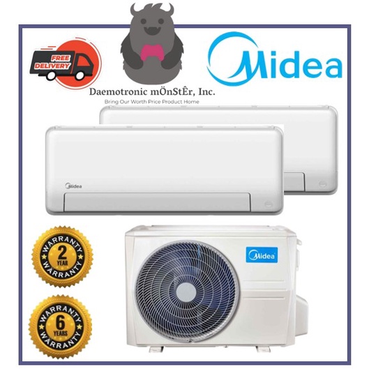 MIDEA System 2 AE PRO Inverter Aircon R32-4ticks [MAE3M21D/ MSEID09(S ...