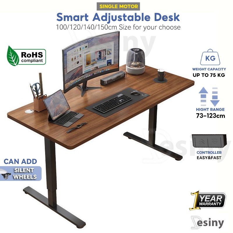 Desiny Height Adjustable Table Electric Standing Desk Office Table ...