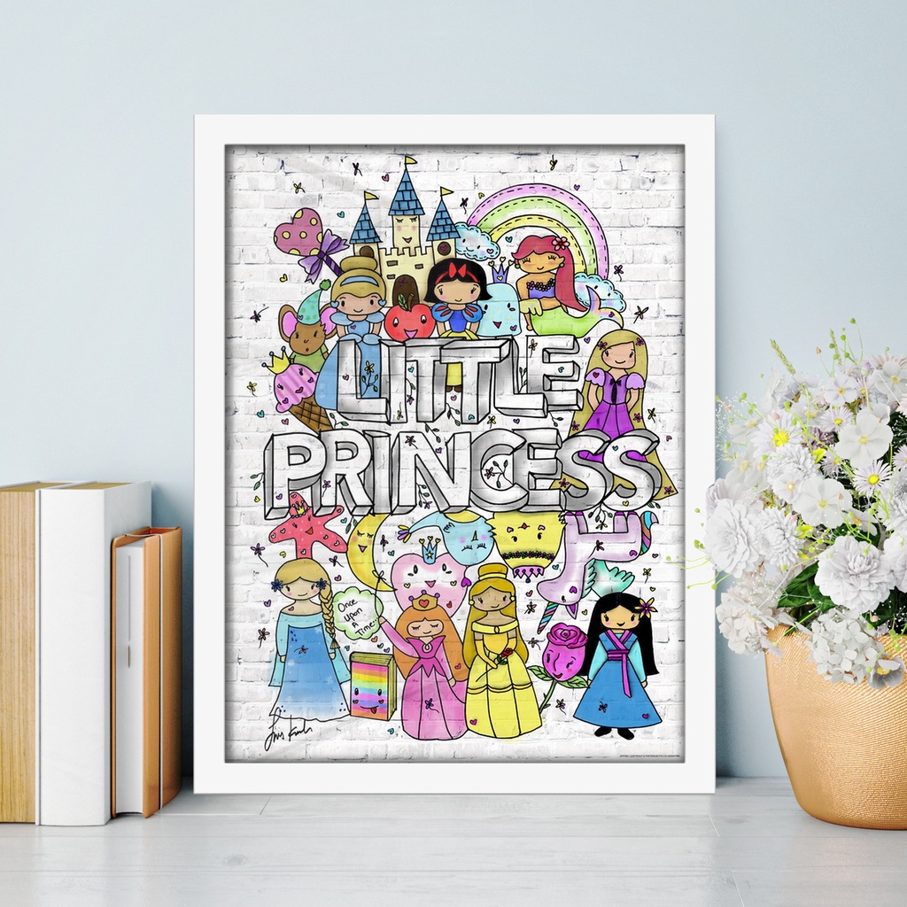 Little Princess Doodles Art By Iris Kuah Children girls Art Decor ...