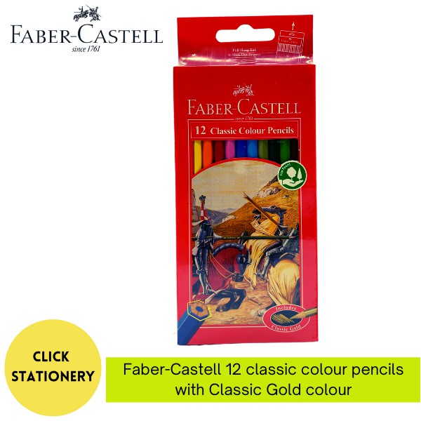 Faber Castell Classic Colour Pencils Knight 12 Long Colour Pencils ...