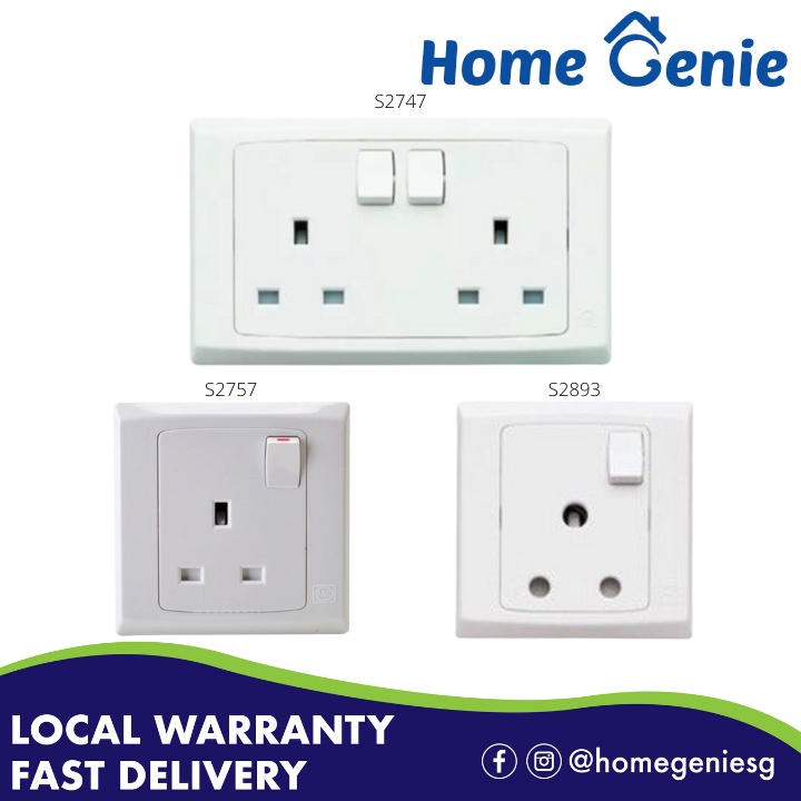 MK by Honeywell Slimline Plus Wide Rocker Single/Double 10A/20A Socket ...