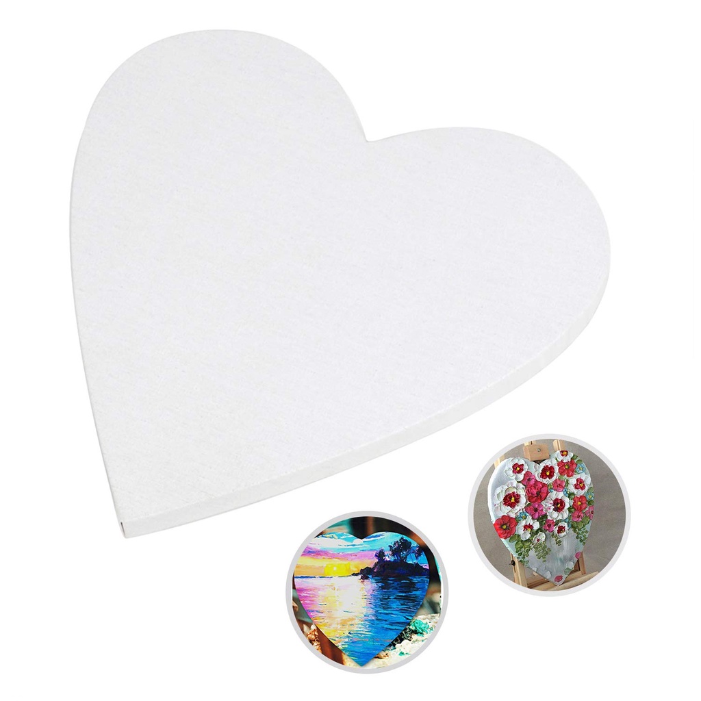 Heart Shape Stretched Primed Blank Linen Canvas Canvases for Art ...