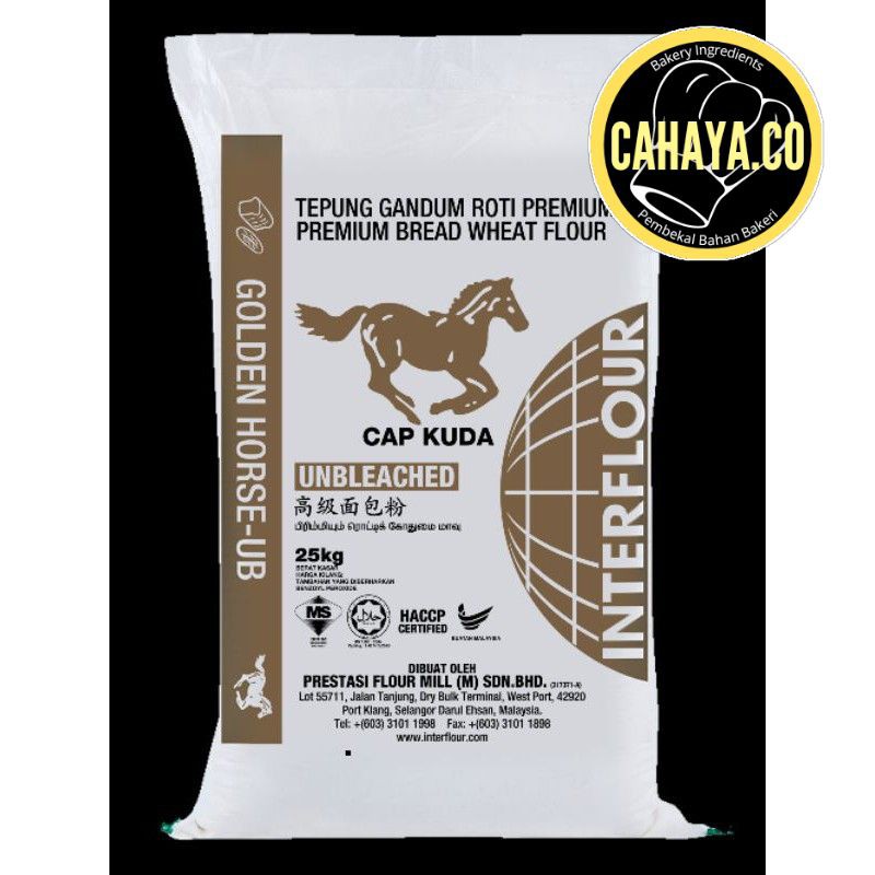 Unbleached High Protein Bread Flour Golden Horse/Tepung Roti/高筋面粉 ...