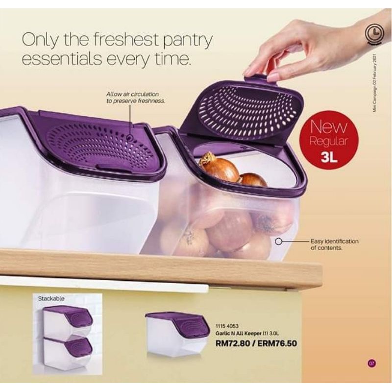 Tupperware Garlic N All 3.0L (1 Pcs) | Shopee Singapore