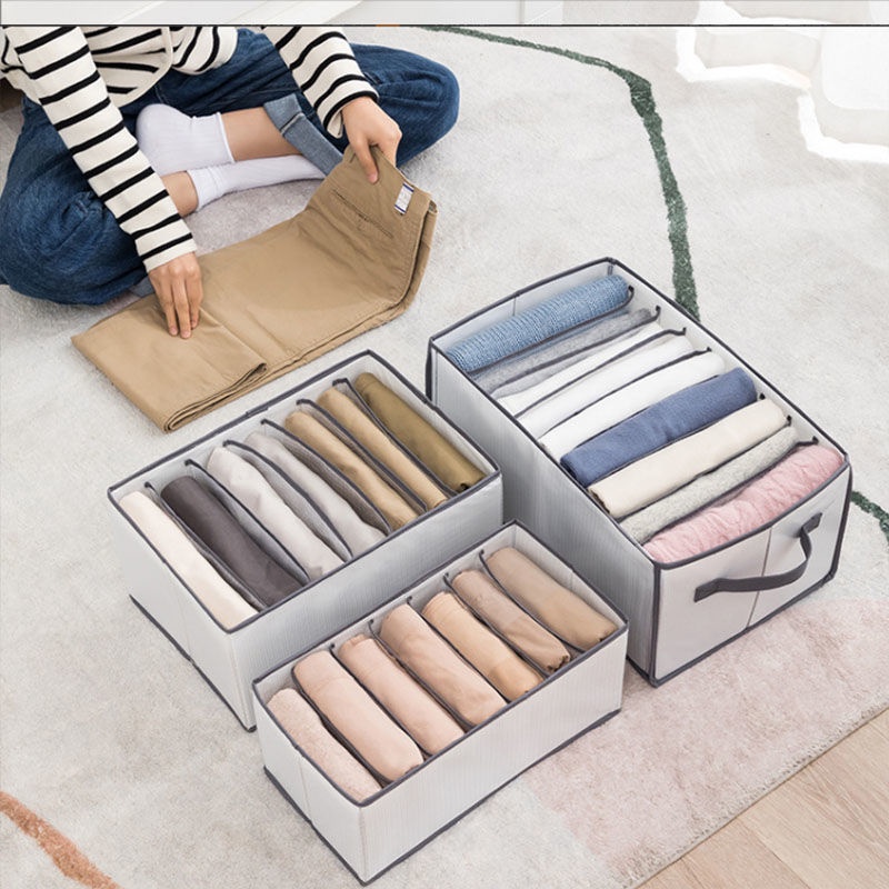Jeans Storage Boxes Pants Closet Organizer Foldable Organizers Wardrobe ...