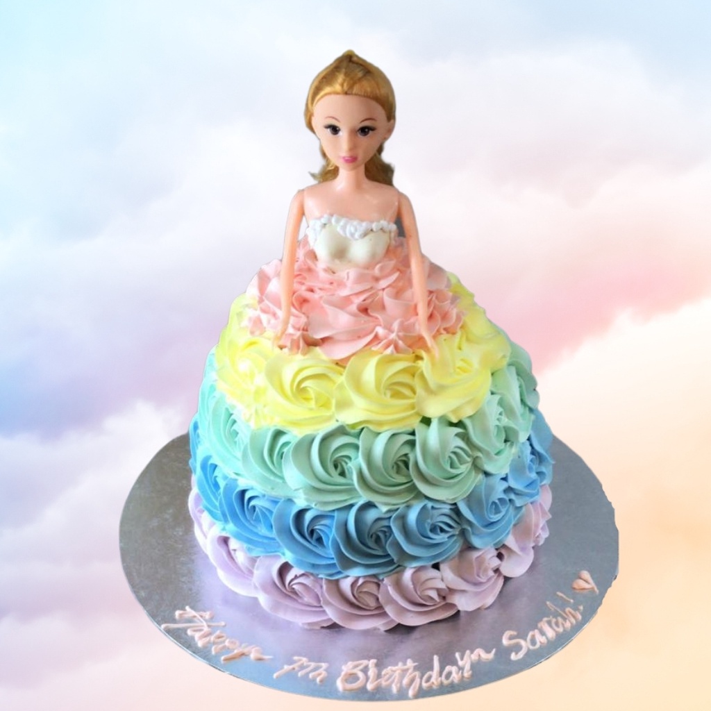 Halal-Certified Pastel Rainbow Princess Cake (Princess Favorite ...