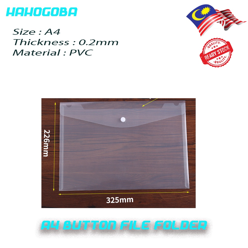 A4/A5 Transparent File Folder FOLDER POCKET button files Clear Paper ...