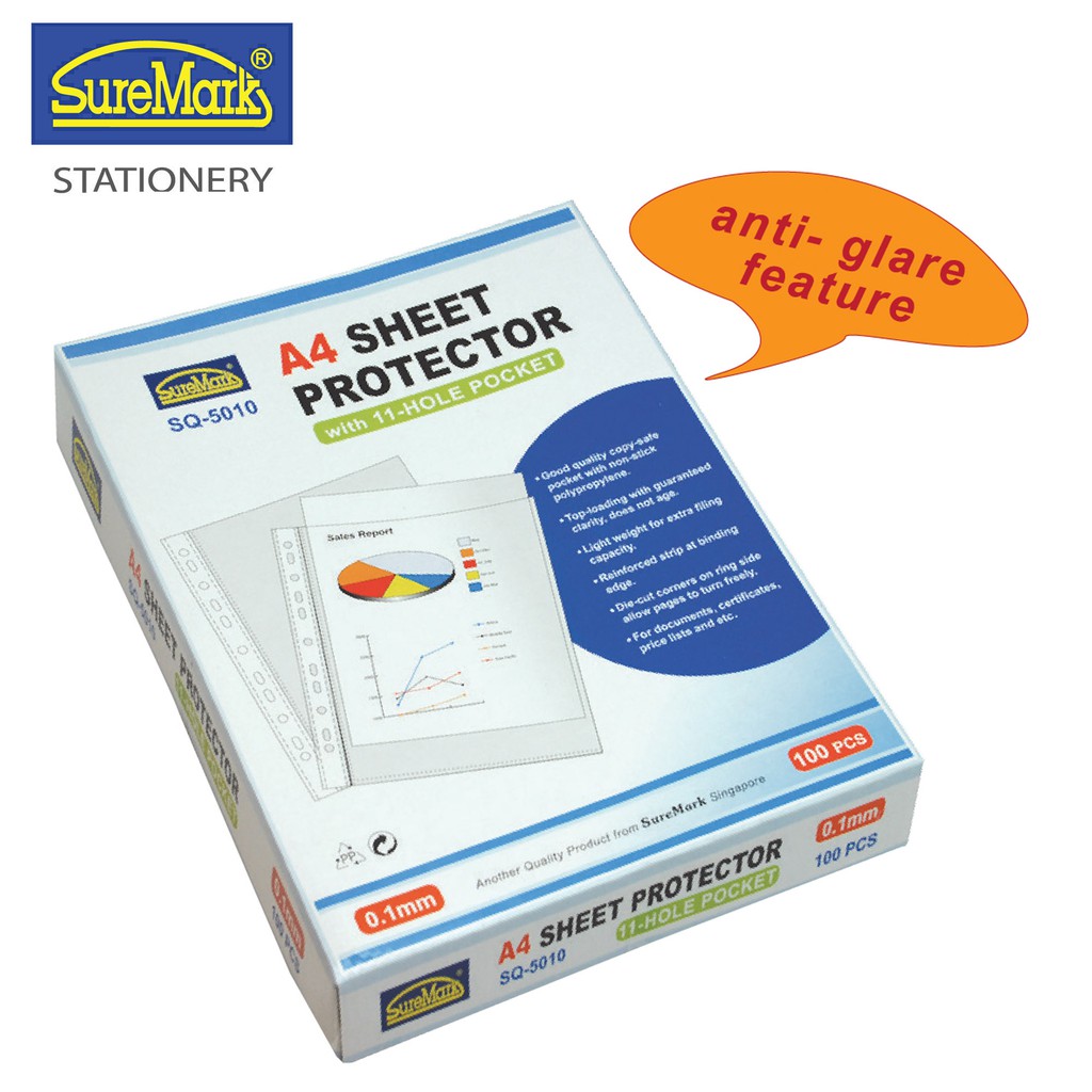 Suremark Sheet Protector A4 Matte (100pcs per box) | Shopee Singapore