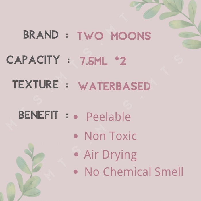 🔅Two Moons🔅2 Bottles Combo Peelable WaterBased Nail Polish Non Toxic ...