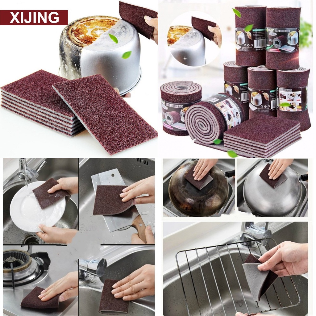 1/6pcs Magic Cleaning Sponge Fruit Shape Strong Clean Cloth Pot Cleaner ...