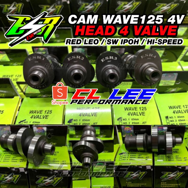 HEAD RED LEO WAVE 125 4 VALVE CAM ESR MOTOR CAMSHAFT HEAD WAVE 125 4 ...