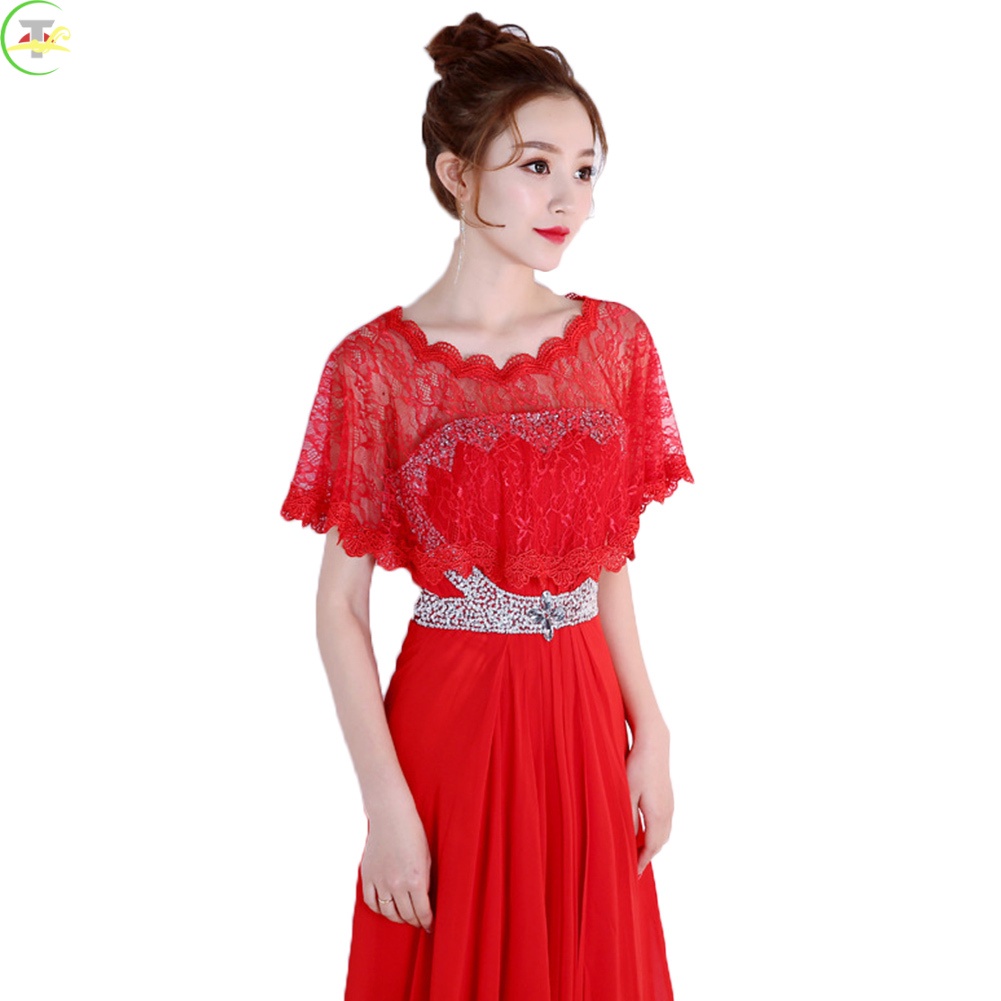 Bride Wedding Lace Tulle Shawl Thin Tippet Women Lady Sun Protection ...