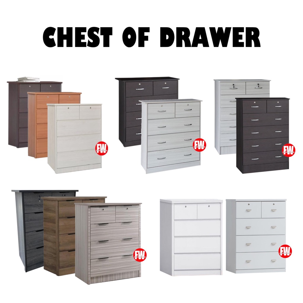 CHEST OF DRAWERS CHEST OF DRAWER WOODEN CABINET (FULLY ASSEMBLED ...