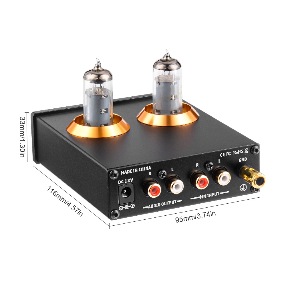 AIYIMA TUBE-T3 HiFi Preamplifier Vacuum 6J2 Tube MM Phono Preamplifier ...